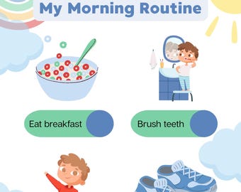 Toddler Routine Chart Printable | Morning & Night Routine + Daily Chore ...