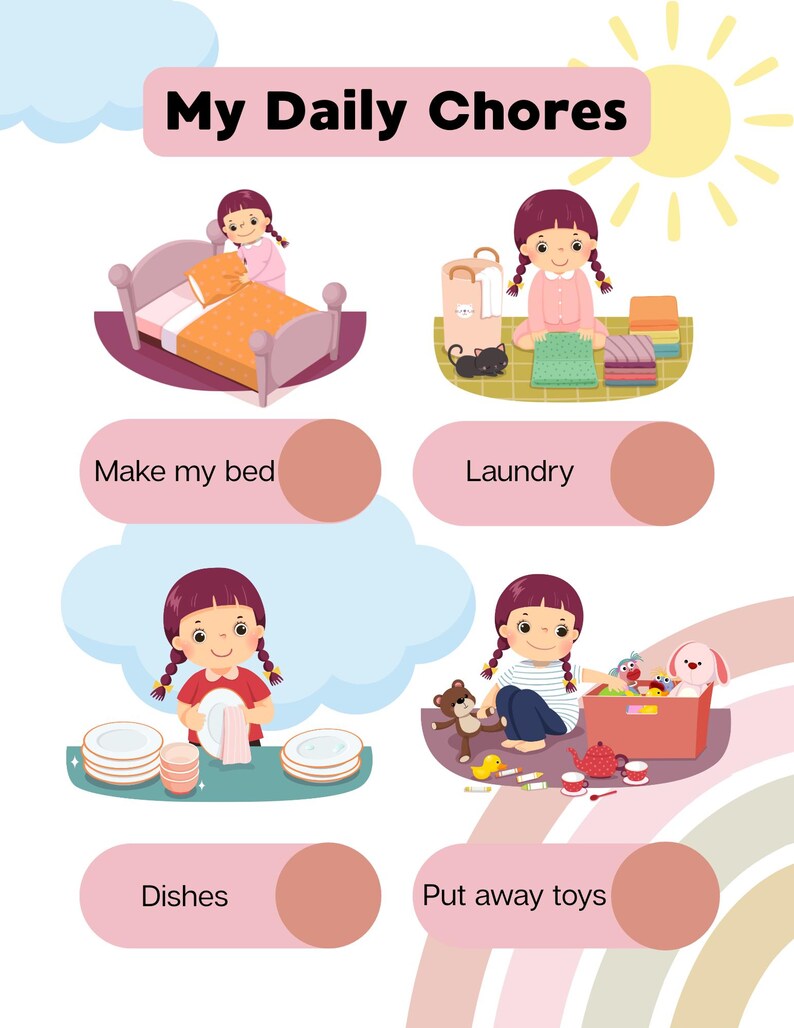 Toddler Routine Chart Printable | Morning & Night Routine + Daily Chore ...