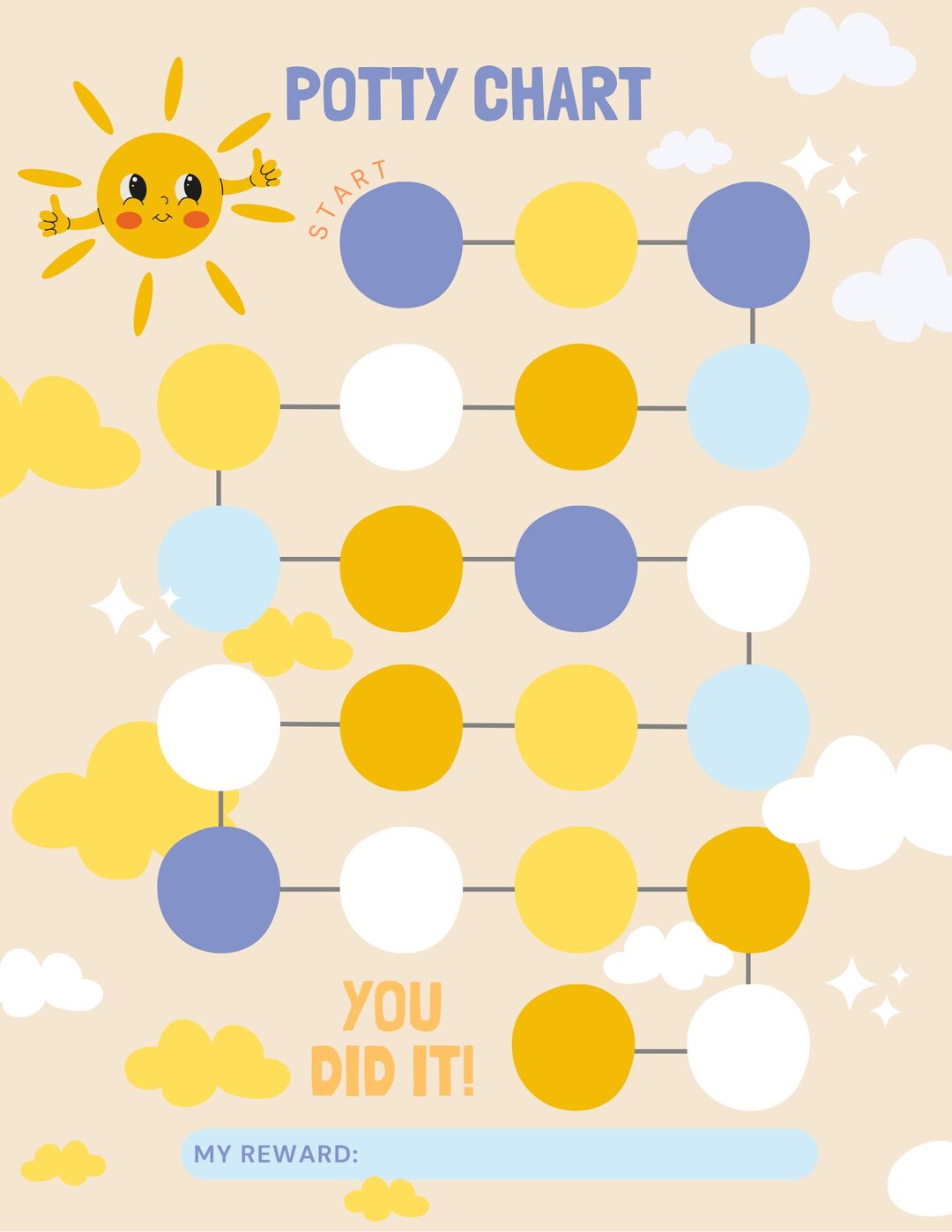 Printable Potty Training Chart for Toddlers | Potty Reward Chart ...