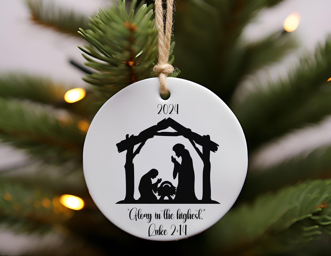 Ceramic Ornaments, Religious Christmas Tree Decoration, 2-side Print ...