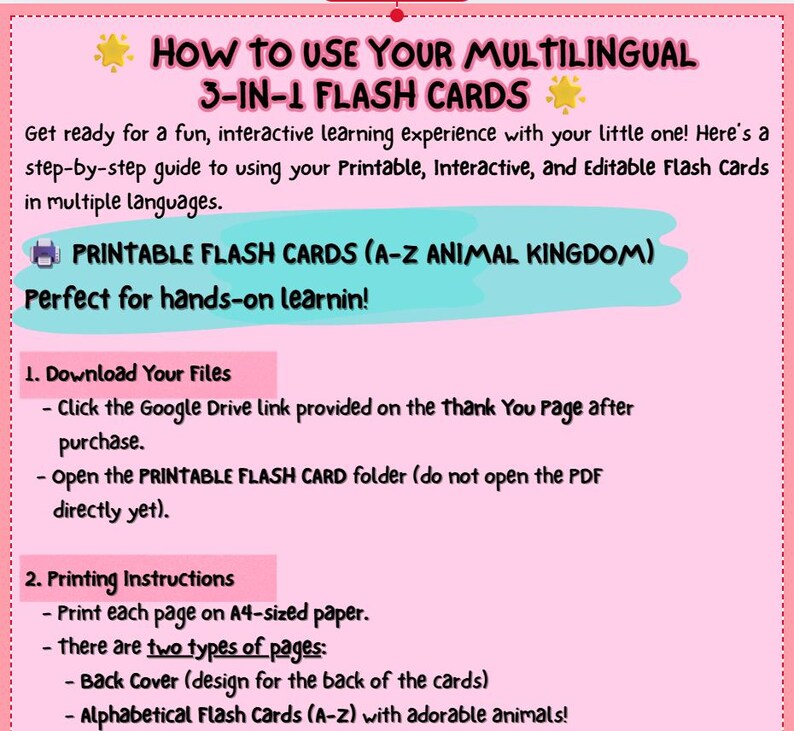 Animal Alphabet Flash Card A-Z (printable, Interactive & PLR) | PLR ...