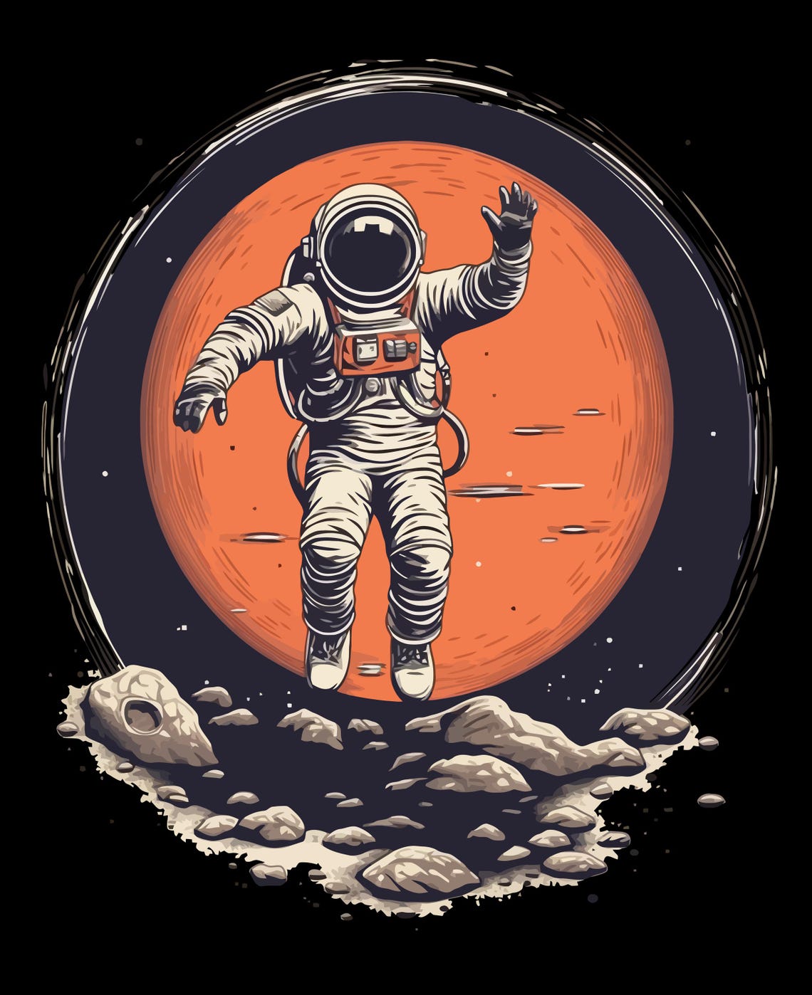 Digital Retro Astronaut Wall Art | Sci-fi Space Poster Printable ...