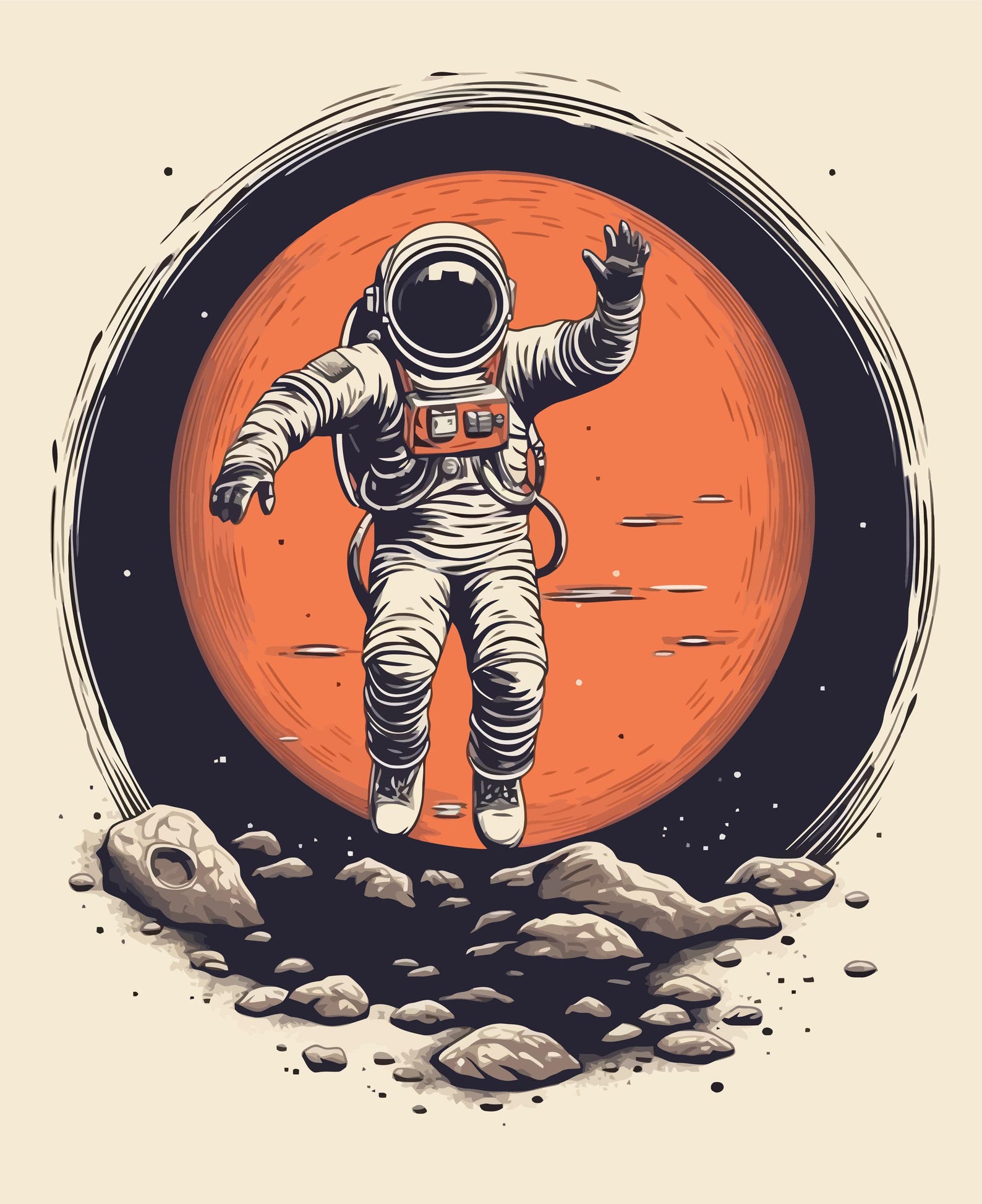 Digital Retro Astronaut Wall Art | Sci-fi Space Poster Printable ...