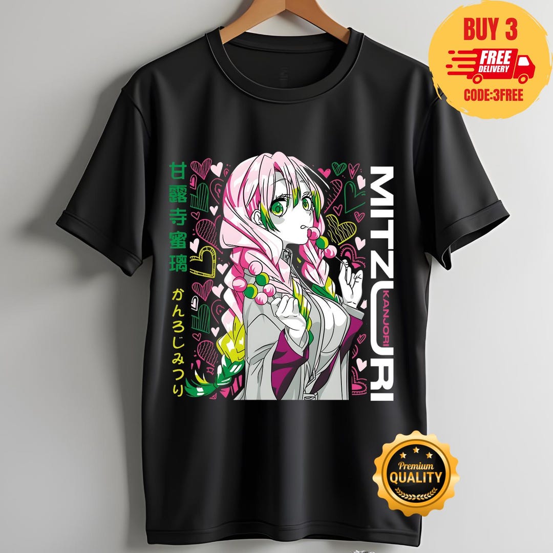 Mitsuri Shirt, Mitsuri Kanroji Hashira Tshirt, Anime Shirt, Anime ...
