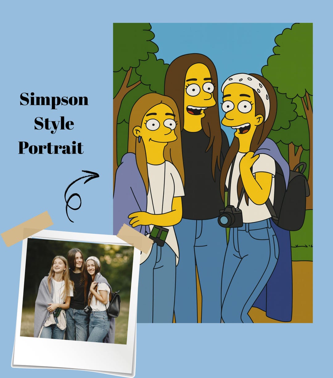 Custom the Simpsons Friends Portrait From Photo Cartoon Friends ...