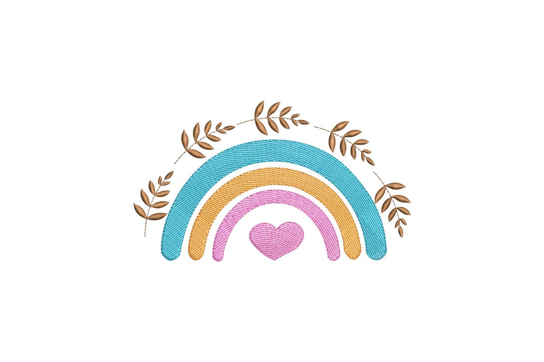 Colorful Rainbow Machine Embroidery Design, Rainbow Embroidery Designs ...