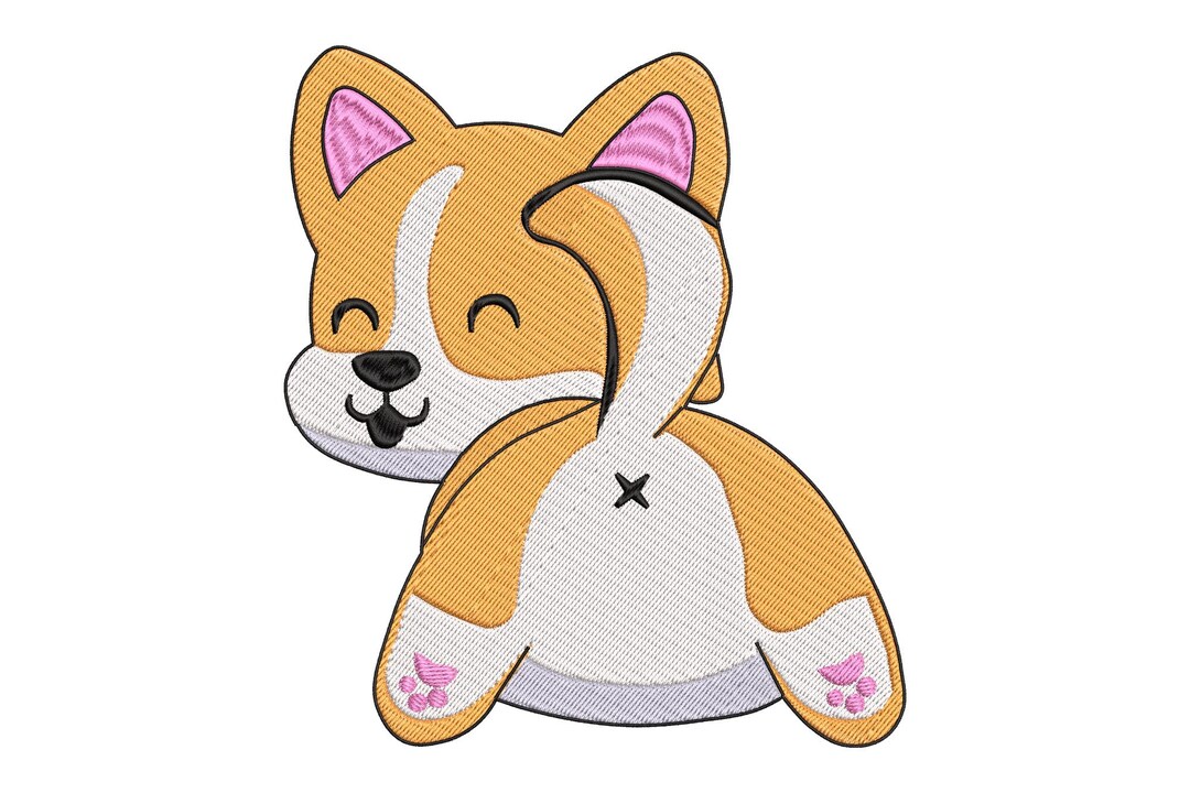 Corgi Dog Machine Embroidery Design, Corgi Embroidery Designs, Corgi ...
