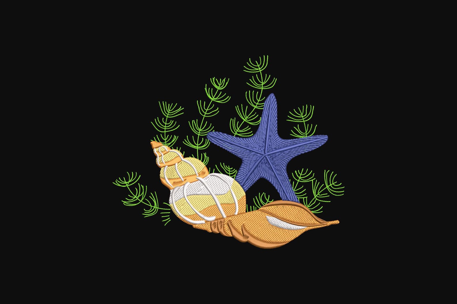 Seashells Machine Embroidery Design, Seashells Embroidery Designs ...