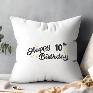 Happy 10th Birthday Embroidery Design, Happy Birthday Embroidery ...