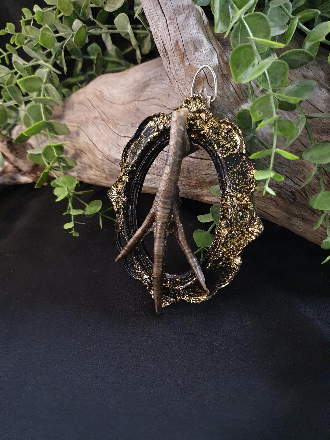 Novelty Taxidermy Art - Real Pheasant Claw on Hand Decorated Gothic ...