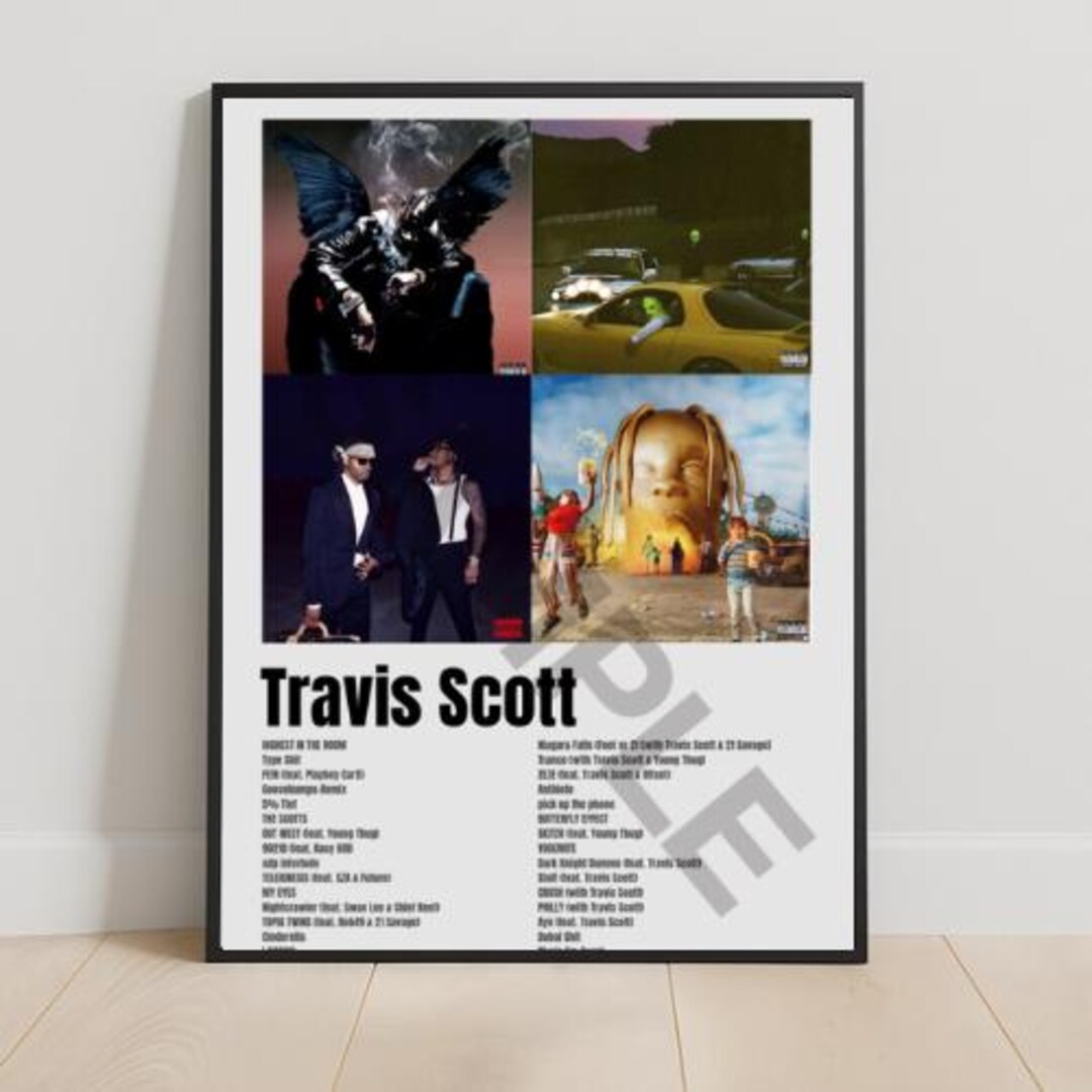 Best of Travis Scott Digital Poster | Album Cover Collage Print ...