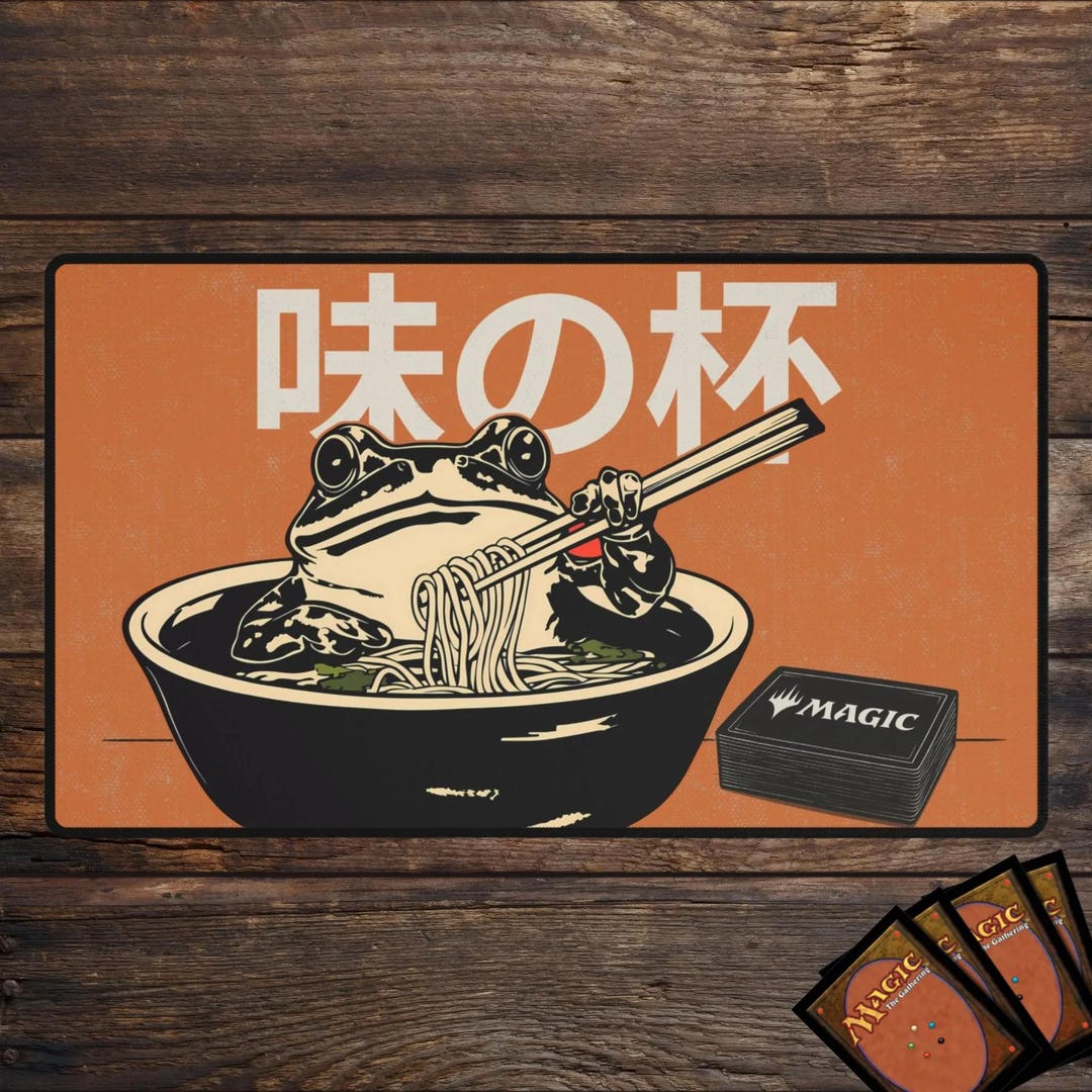 Frog Eating Ramen MTG Playmat With Zones Vintage Magic the Gathering ...
