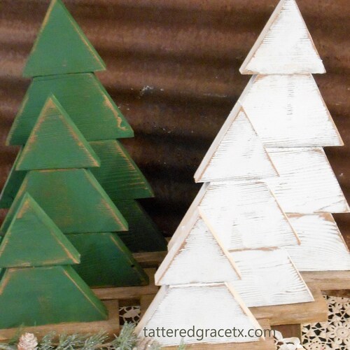 Rustic Wood Christmas Tree Set of 3 Farmhouse Trees Rustic - Etsy