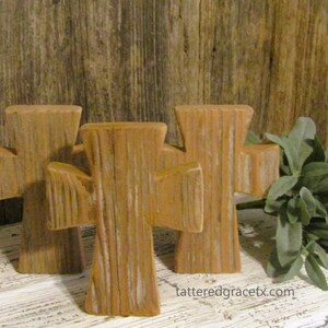 Chunky Wood Cross, Tiered Tray Decor, Religious Gift, Baptism, Easter ...