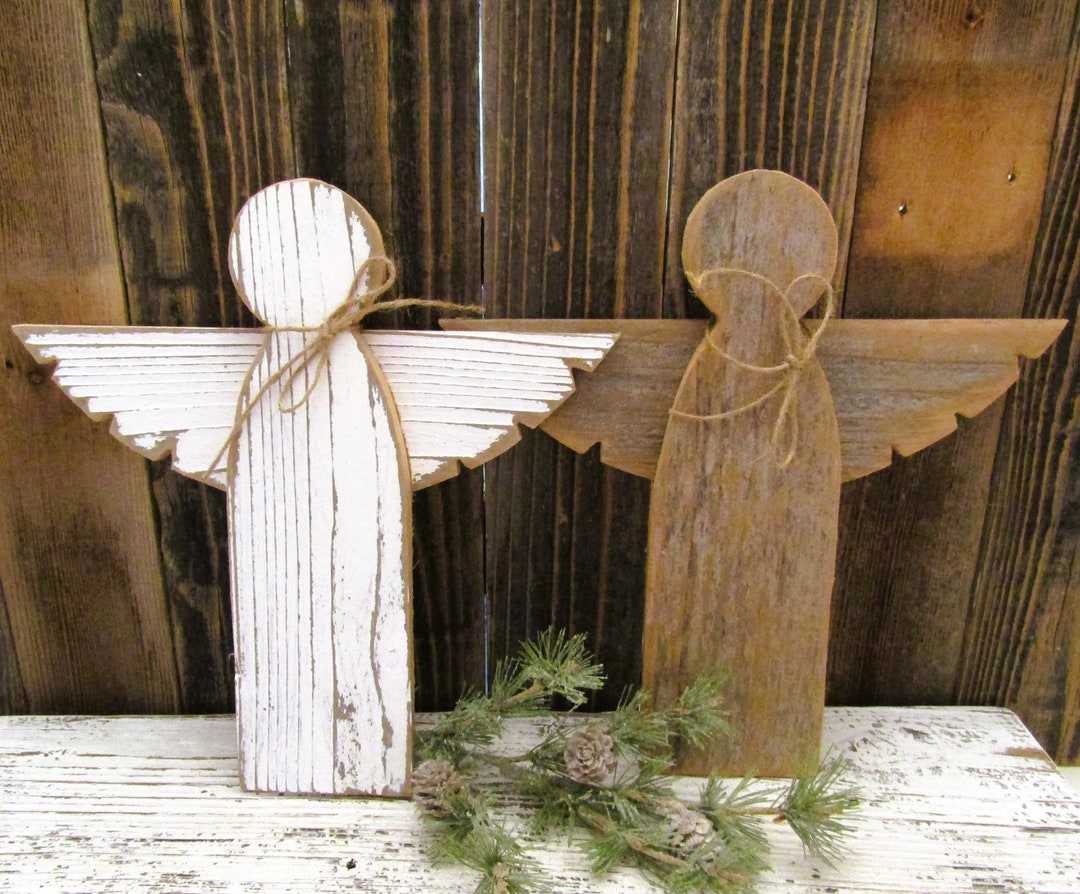 Rustic Wood Angel: Reclaimed Fence Wood, Holiday Decor - Etsy