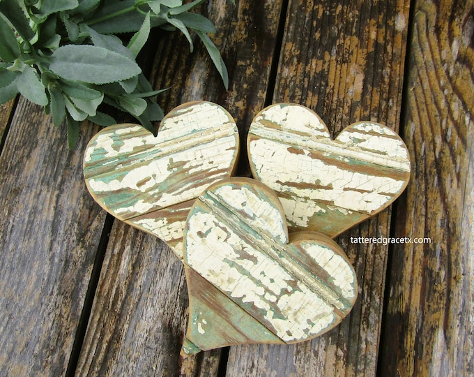 Mini Reclaimed Wood Heart Decor, Valentine's Day Decor, Farmhouse Heart ...