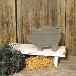 Wood Pig Shelf Sitter or Tiered Tray Decor, Wooden Farm Animal, Small ...
