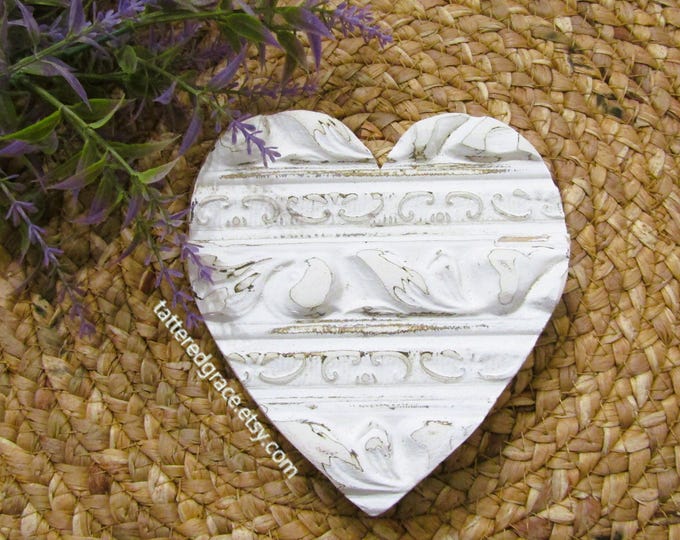 White Heart, Valentines Day Decor, Heart Decor, Shelf Sitter Heart ...