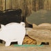 Wood Pig Shelf Sitter or Tiered Tray Decor, Wooden Farm Animal, Small ...