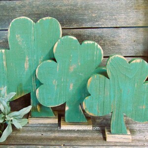 Rustic Table Top Shamrock Set of 3, St. Patrick's Day Decor, Shamrock ...