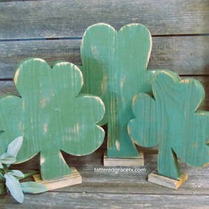Rustic Table Top Shamrock Set of 3, St. Patrick's Day Decor, Shamrock ...