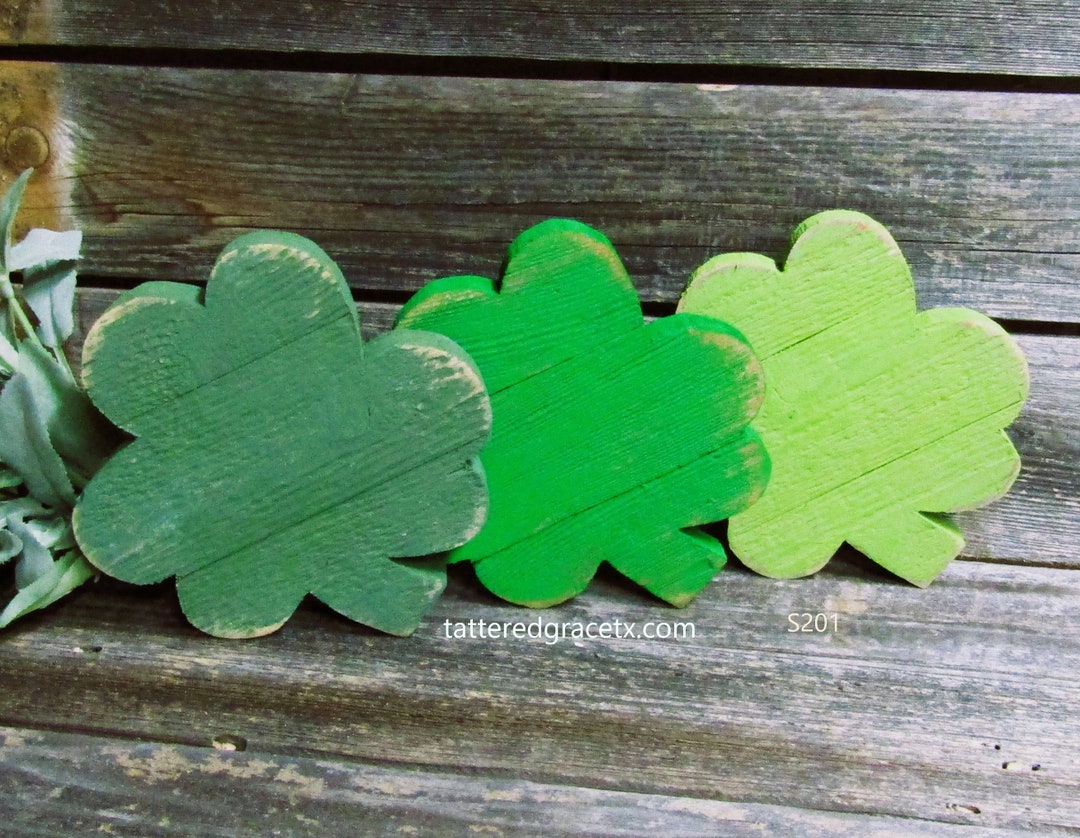 5 1/2 Chunky Wood Shamrock, St. Patrick's Day, Shamrock Decor, Tiered ...
