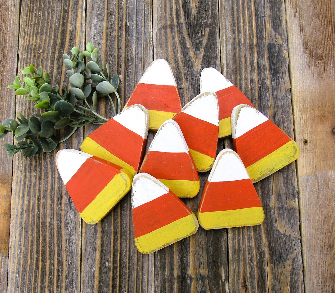 Wood Candy Corn, Fall Decor, Bowl Fillers, Tiered Tray Decor, Candy ...