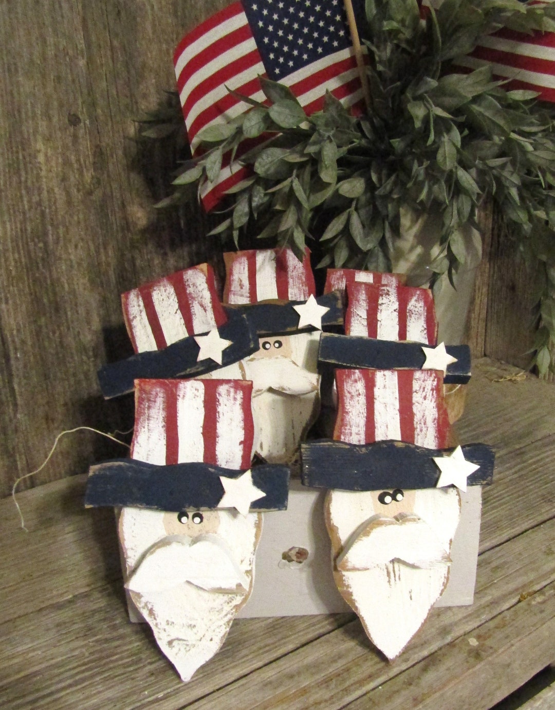 Rustic Uncle Sam, Patriotic Bowl Filler, Independence Day Decor, Fourth ...