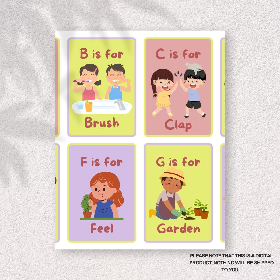 Digital Flash Cards With Everyday Activities Fun Learning for Toddlers ...