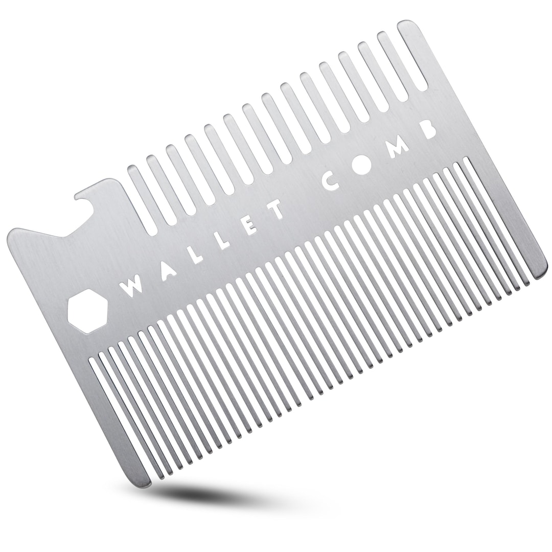 WALLET COMB, Stainless Steel Hair Comb, Anti-static, Fine-tooth, Travel ...
