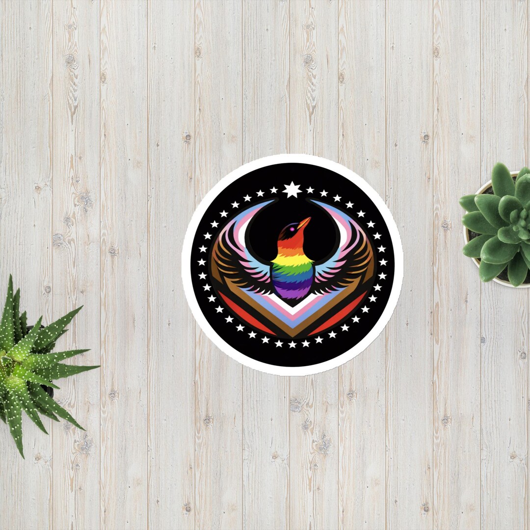 Resistance Bird Pride Magnet, Progressive Pride Flag Magnet, LGBTQ ...