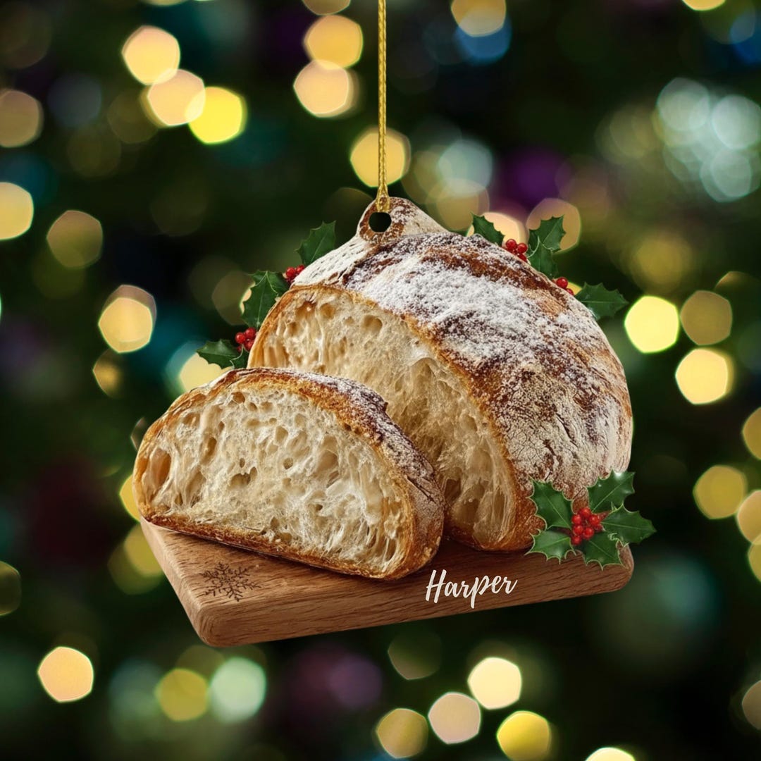 Personalized Bread Ornament, Funny Sourdough Ornament, Baking Lover ...