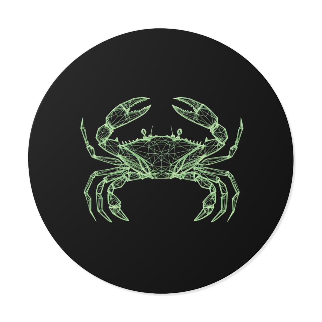 Neon Crab Vinyl Sticker Modern Marine Animal Beach Ocean Art School ...