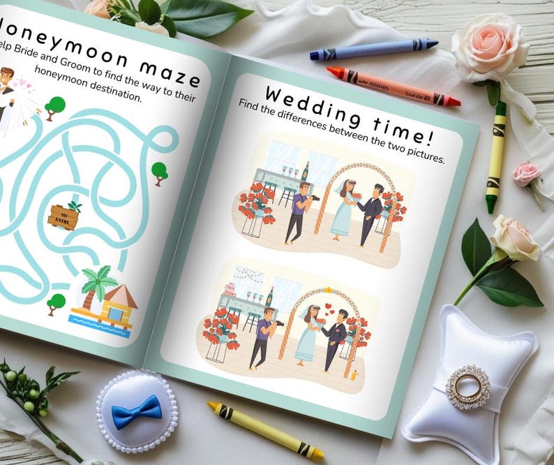 Wedding Activity Book for Kids – Printable Wedding Games – Coloring ...