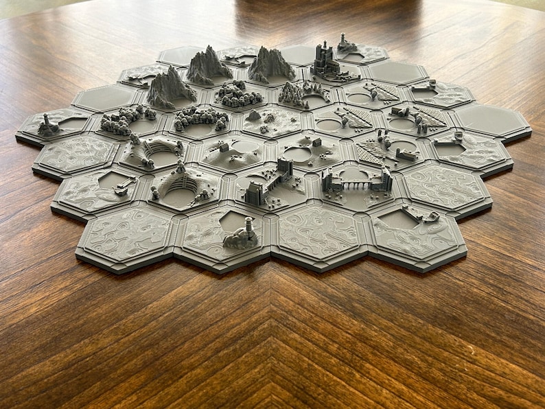 3D Printed | Catan Board Game Set - Custom Terrain, Deluxe Pieces ...