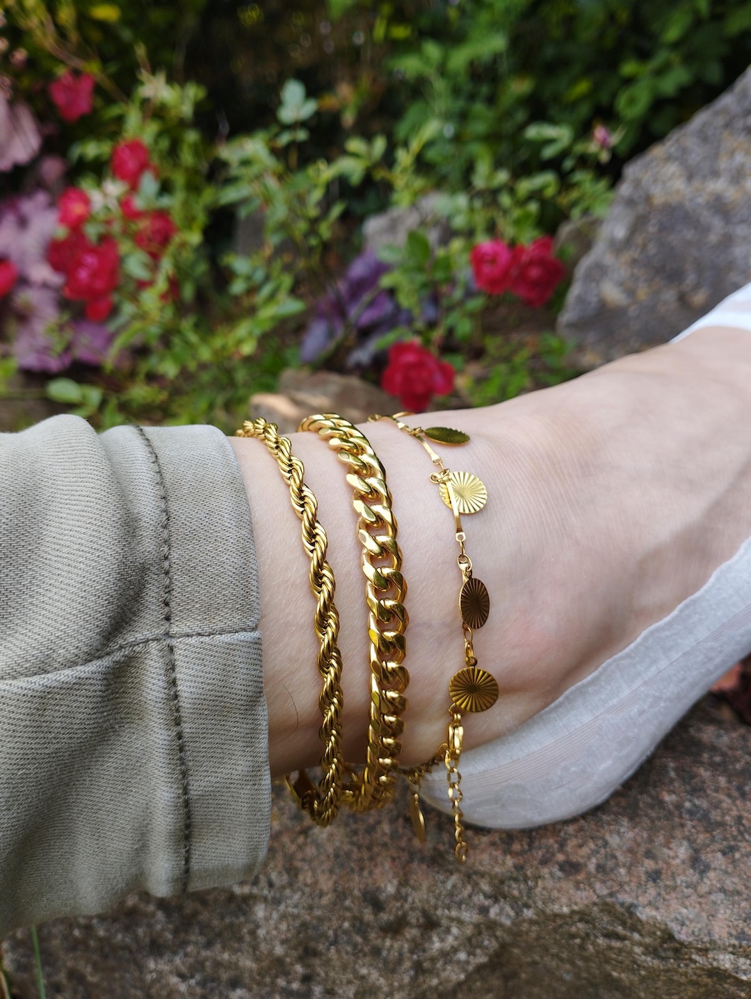 Custom Gold Anklet Chain,custom Beach Anklet,personalized Anklet ...