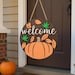 Welcome Fall Pumpkin Door Hanger – Hand-painted Wooden Autumn Sign for ...