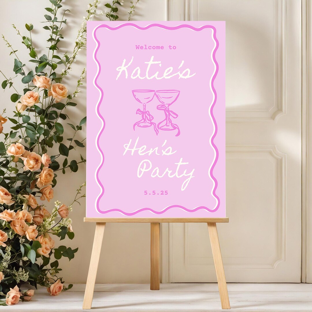 Welcome Sign Template , Edit in Canva, Bridal Shower, Hens Party ...