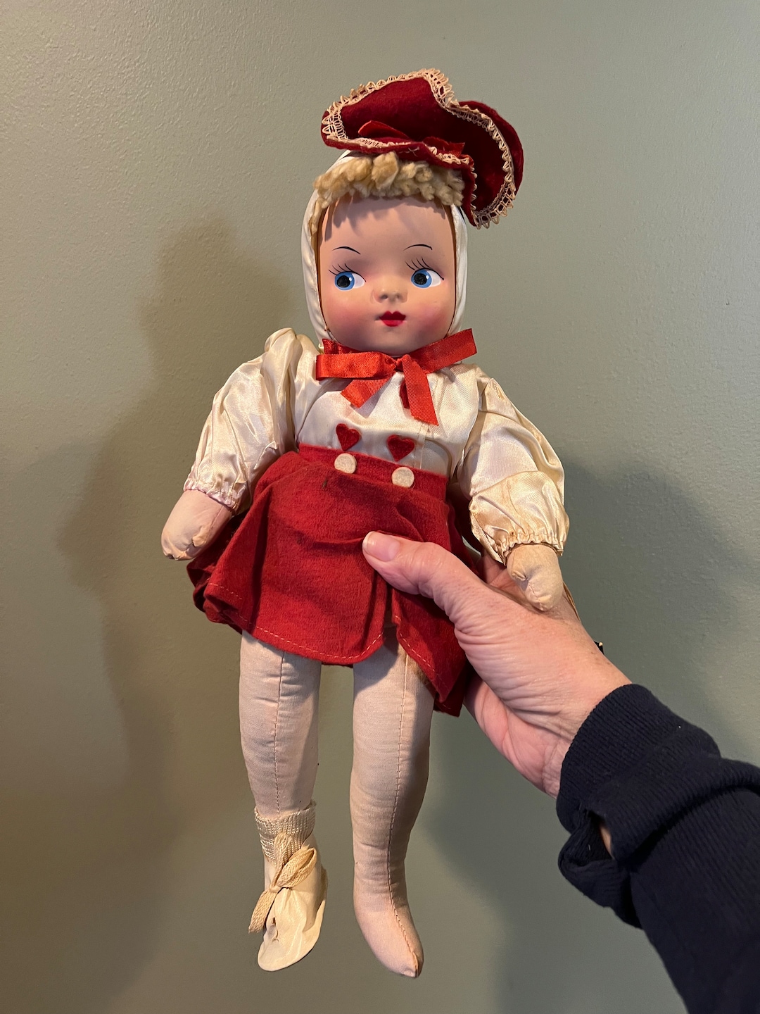 Vintage Hard Plastic Face 1960s Barricini Promotional Valentine Doll ...