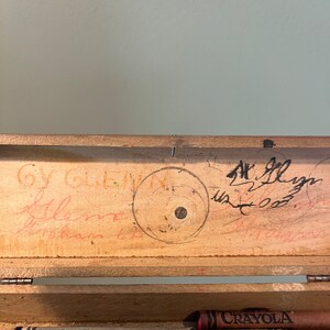 Antique Pencil or Crayon Wood Box With Simple Simon Nursery Rhyme ...