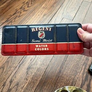 Lot of Vintage Art Supplies Vintage Prang and Regent Tin Watercolor ...