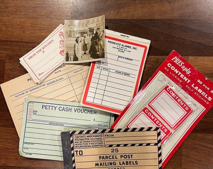 Vintage Ephemera Pack Dennison Labels, Petty Cash Vouchers, From the ...