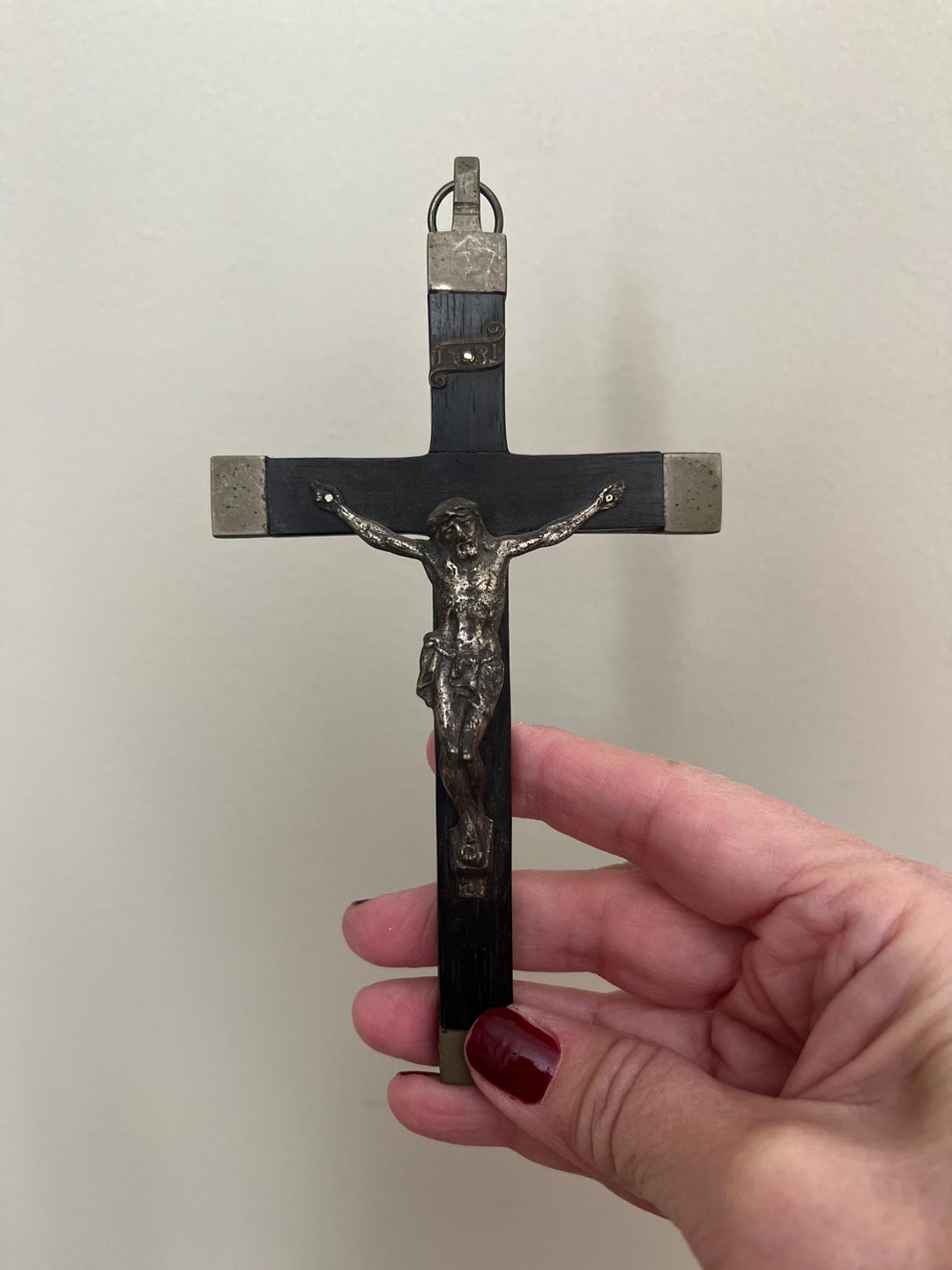 Vintage Large Ebony Wood Pectoral Cross Crucifix Nun's Crucifix, Gothic ...