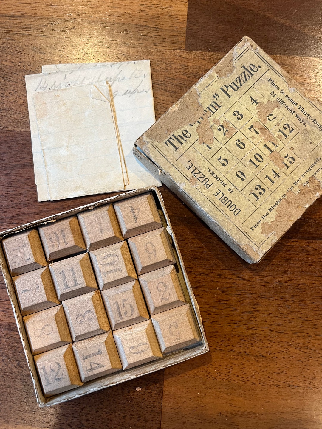 The Gem Puzzle Victorian 1880s Wooden Number Game Sliding - Etsy