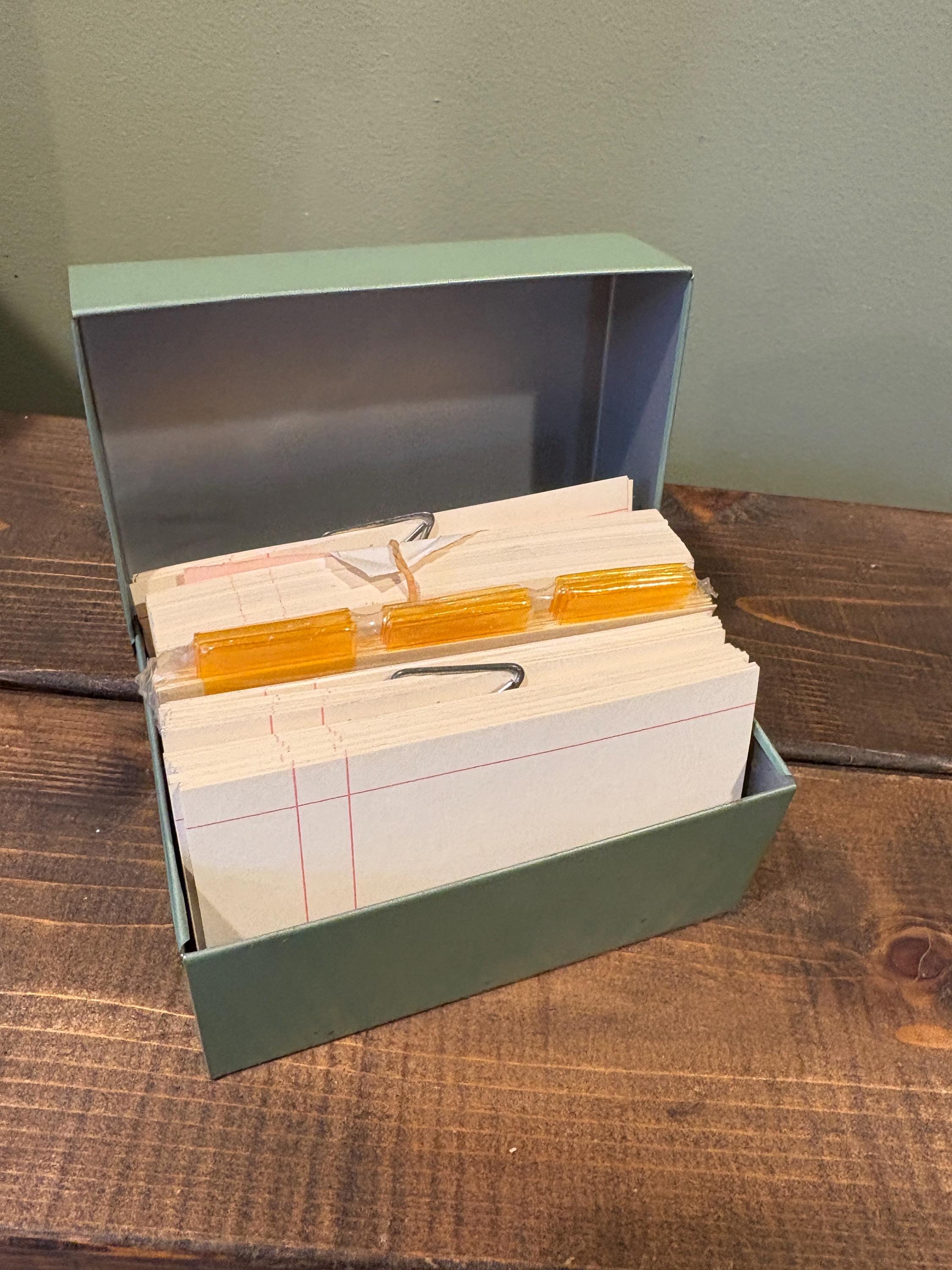 Vintage Industrial Green Metal 3" X 5" Index Card Box With Dennison ...