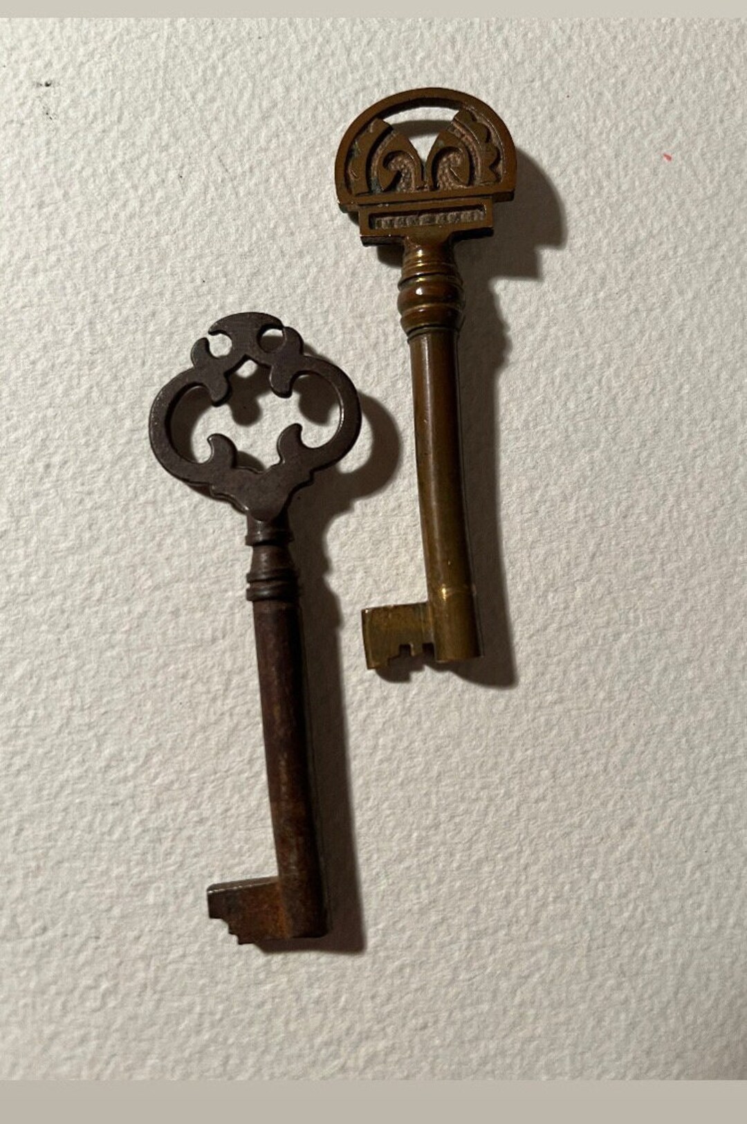 2 Unusual Antique Open Barrel Skeleton Keys - Etsy