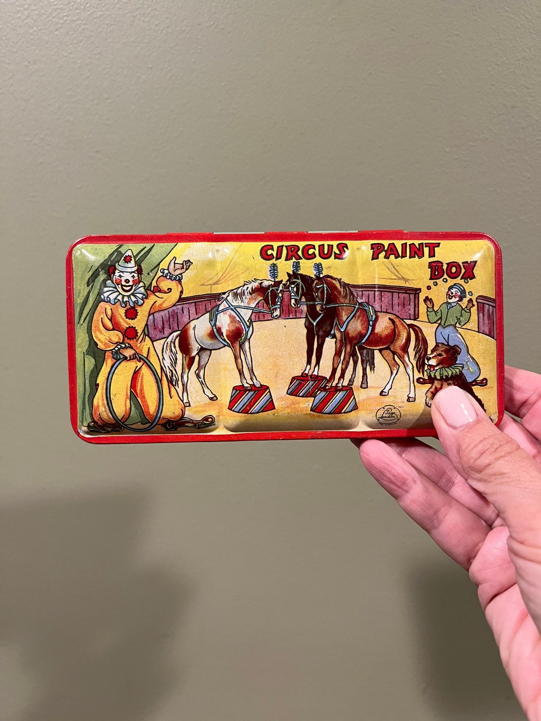 Vintage 1950s Circus Page of London Circus Watercolor Paint Box ...