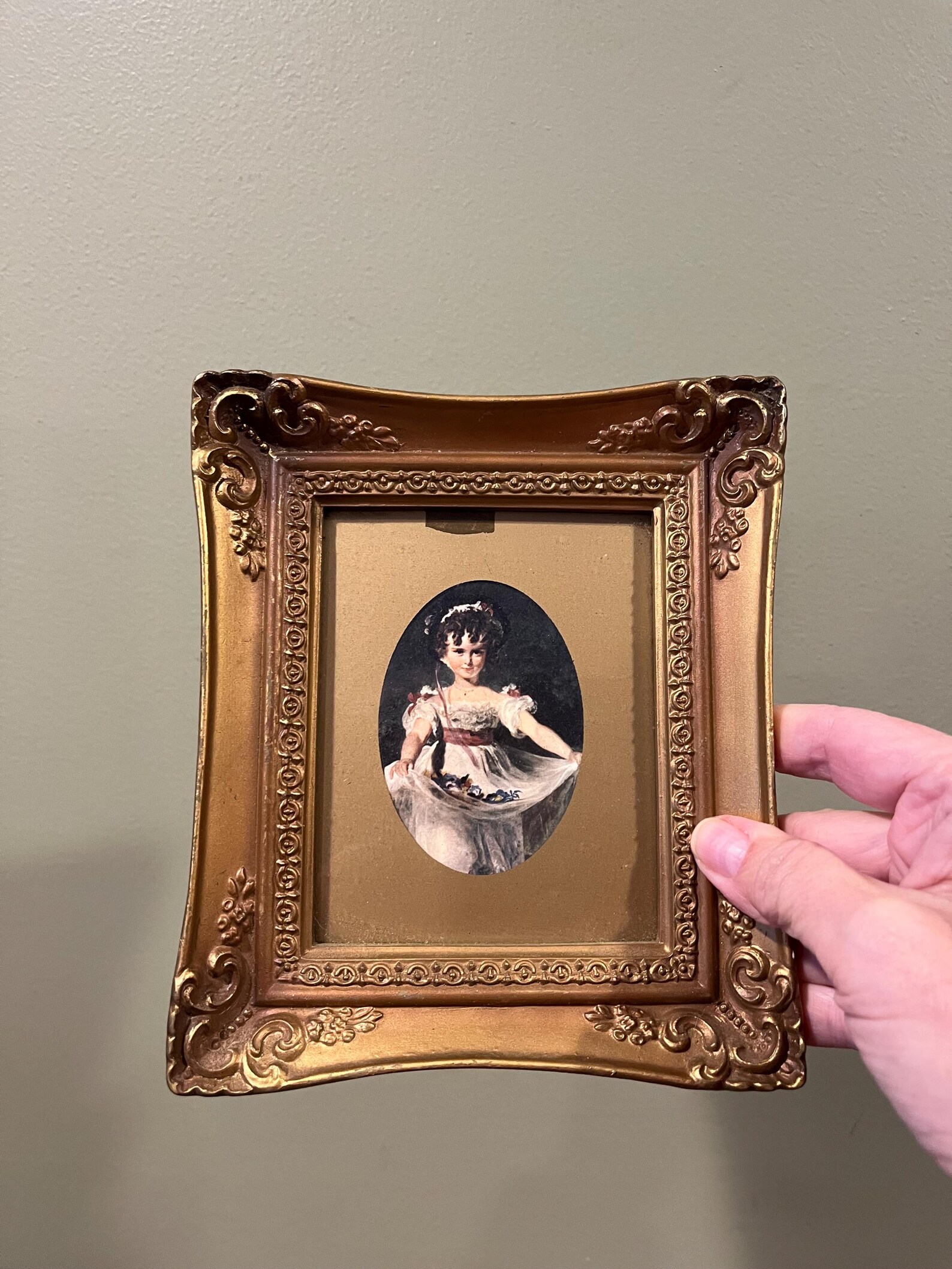 Vintage Gold Ornate Baroque Frame With Sir Thomas Lawrence's "miss ...