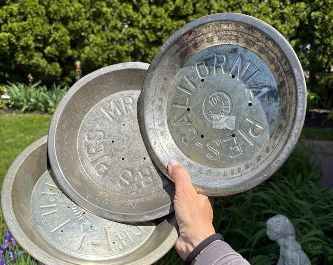 3 Vintage Metal Pie Tins, Mello-rich, Mrs Smiths, California Pies, Mrs ...