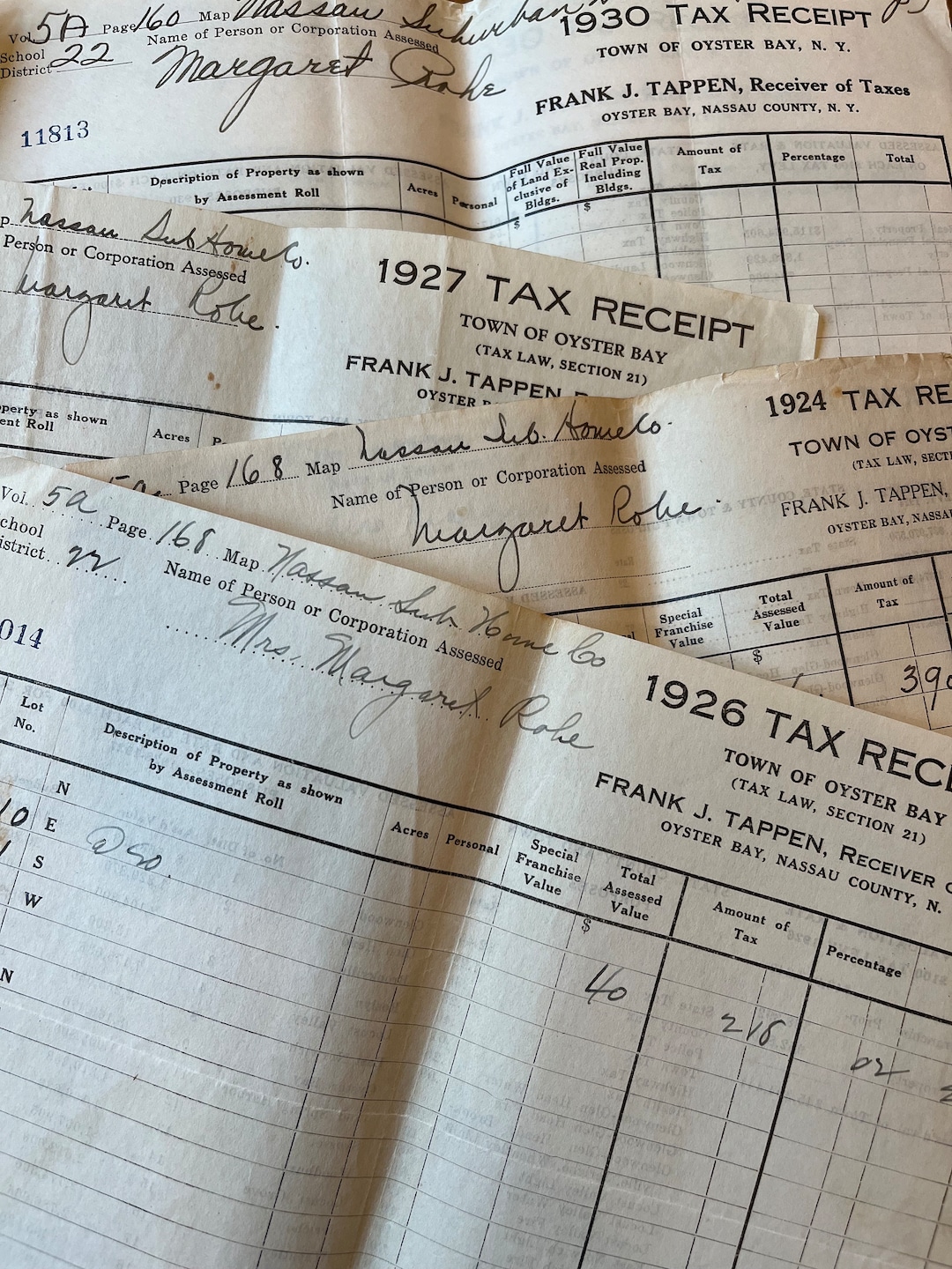 Ephemera Lot of 15 Vintage 1920s Town of Oyster Bay Long Island New ...